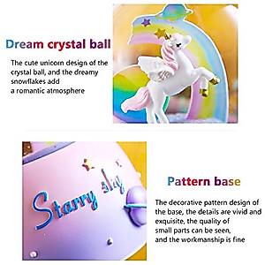 Sethruki Unicorn Music Snowball, 3.94 Inch Automatic Snowfall Music Box, with LED Rainbow Snow Lights, Birthday, Christmas, Ideal Gift for Girls