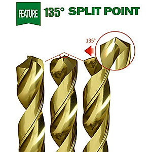 HSS Cobalt Drill Bit Set 9/32 Inch 10Pcs M35 Jobber Length Twist Steel Metal Drill Bits