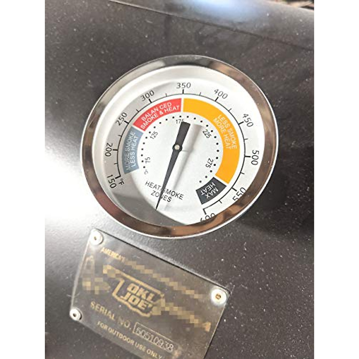 3 1/8'' BBQ Grill Temperature Gauge Charcoal Smoker Replacement Parts, and Most Smokers, OEM Charcoal Grill Pit Wood Smoker Thermomete Gauge Fahrenheit Compatible for Oklahoma Joe's (2Packs)