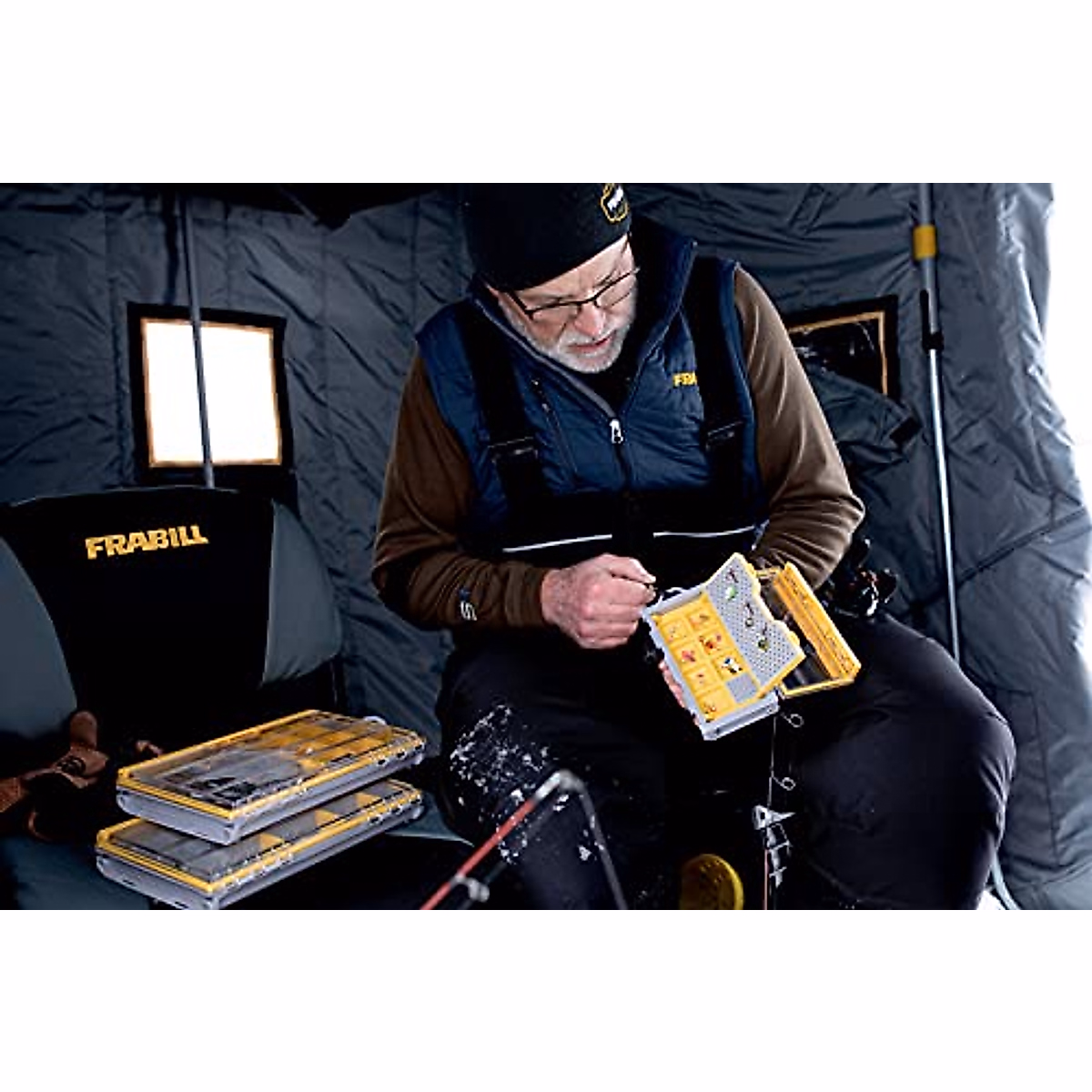 Plano Edge Micro Fly Storage Box, Gray and Yellow, Waterproof and Rust-Resistant Customizable Fishing Tackle Organization