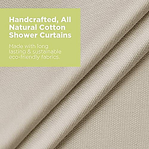 Bean Products Cotton Shower Curtain (Natural), [70" x 74"] | All Natural Materials - Made in USA | Works with Tub, Bath and Stall Showers