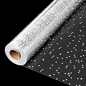 CMFYHM Clear Cellophane Wrap Roll(34" x 120’Ft) 3Mil Polka Dot Cellophane Roll, Cellophane Roll, Gift Wrap Roll, Cellophane Wrap for Gifts, Baskets, Flowers, Party Decorations