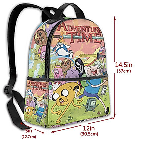 Shanke Adve-Nture Ti-Me Black Backpack, Classic Men's and Women's Backpack with Cartoons.