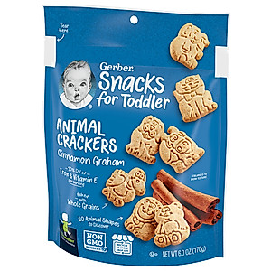 Gerber Graduates Cinnamon Graham Animal Crackers, 6 ounce (Pack of 12)