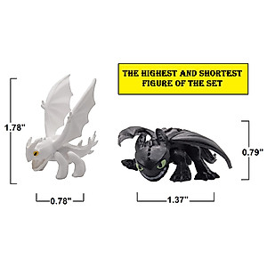 Toysvill Dragon httyd (Set of 12 pcs) / Light Fury, Night Fury (Toothless), Action Figures, Cake Toppers Figurines, Toys Gift Figure Toy