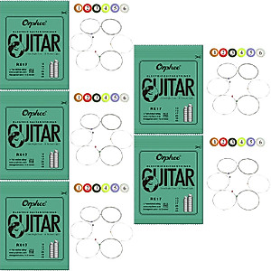 5 Packs Full Set Orphee RX17 Nickel Alloy Colorful Ball-End Electric Guitar Strings Standard Tension 010-046