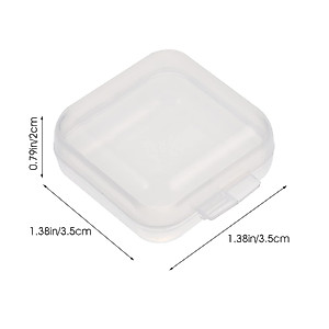 120pcs Plastic Square Empty Small Case Beads Storage Containers Clear Mini with Hinged Lid for Earrings Rings Small Items