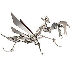 Madsteel Insect Mantis Exhilarating 3D Metal Model Puzzle Kit for Adults – Exquisite Brain Building Miniature Toy, Stainless Steel Assembly for Mindful Relaxation and Fun (Non-Finished Model)