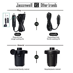 Jasonwell Electric Air Pump Portable Quick-Fill AC DC Inflator Deflator Pump for Air Mattress Inflatables Pool Floats Water Toy Raft Bed Boat Pool Toy with Nozzles110-240 V