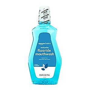 Amazon Basics Anticavity Fluoride Mouthwash, Alcohol Free, Refreshing Mint, 1 Liter, 33.8 Fluid Ounces, 1-Pack (Previously Solimo)