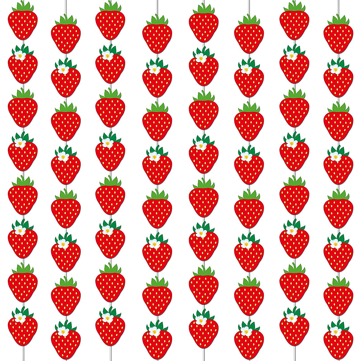 12 PCS Strawberry Party Banners Strawberry Birthday Decorations Strawberry Banner Garland Kit Strawberry Hanging Swirl Decorations Berry First Birthday Garland Party Baby Shower Decor