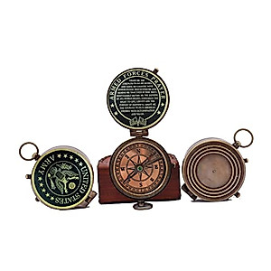 WOANIN U.S Army Gift, U.S Air Force, Engraved Navy Compass, Navy Gift, Navy Brass Compass, Retirement Gift, Personalized Compass, Antique Compass (U.S Army)