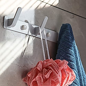 ninegridisland 3 Hooks White Towel Hooks for Bathrooms Farmhouse White Wall Mounted Hooks for Coat Rack Hooks Adhesive Bath Robe Hooks Stick on Wall Hook Rack Hat Key Hook for Hanging Bath Towel Hook