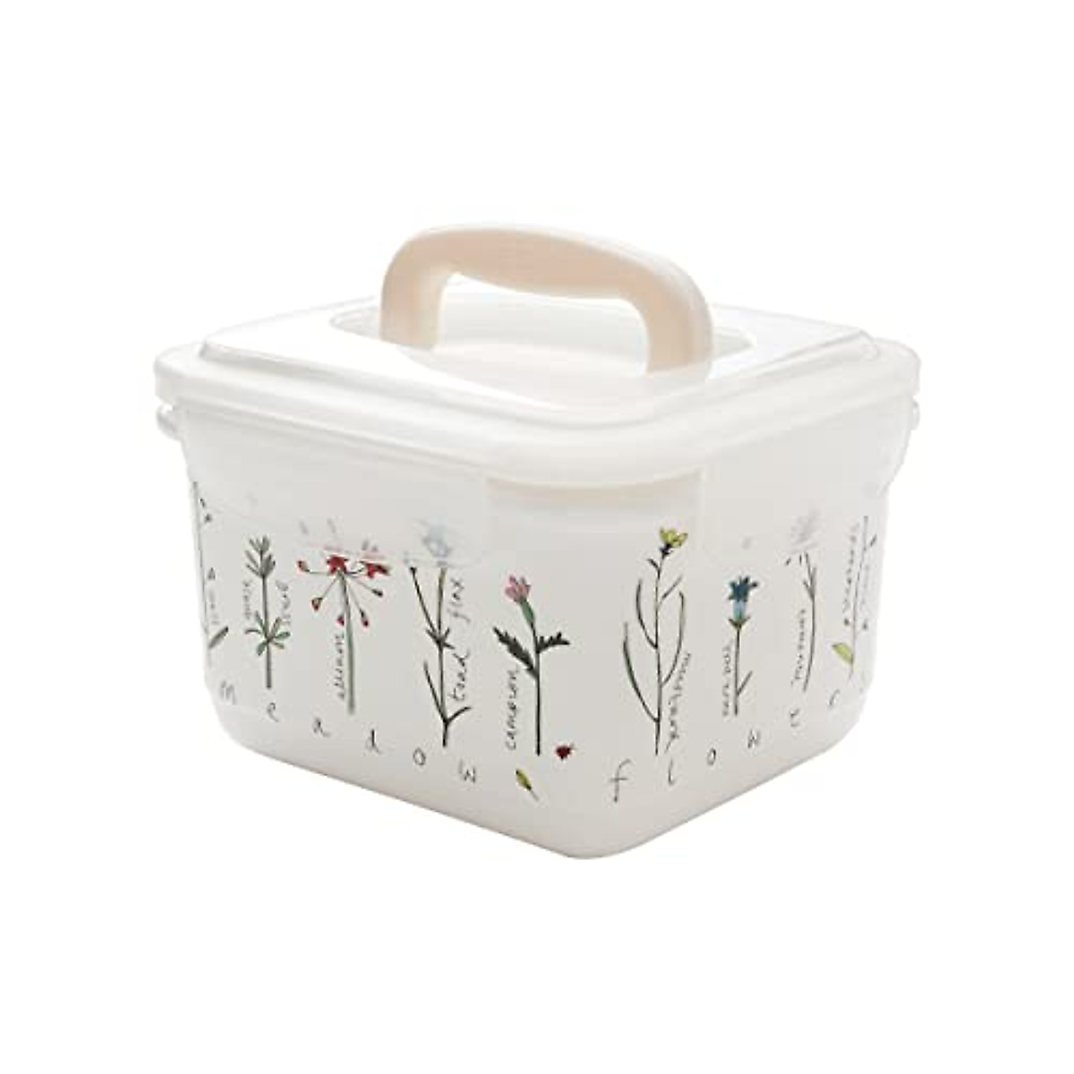 RACHEL BARKER Meadow Flower Porcelain Serve and Store Airtight Large Container (120OZ)