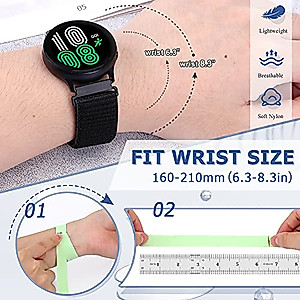 AVOD 20mm Nylon Sport Quick Release Bands Compatible with Samsung Galaxy Watch 5/4 40mm 44mm/Galaxy Watch 5 Pro/Galaxy Watch 42mm Bands/Active2 44mm 40mm/Garmin vivoactive3/Forerunner 645