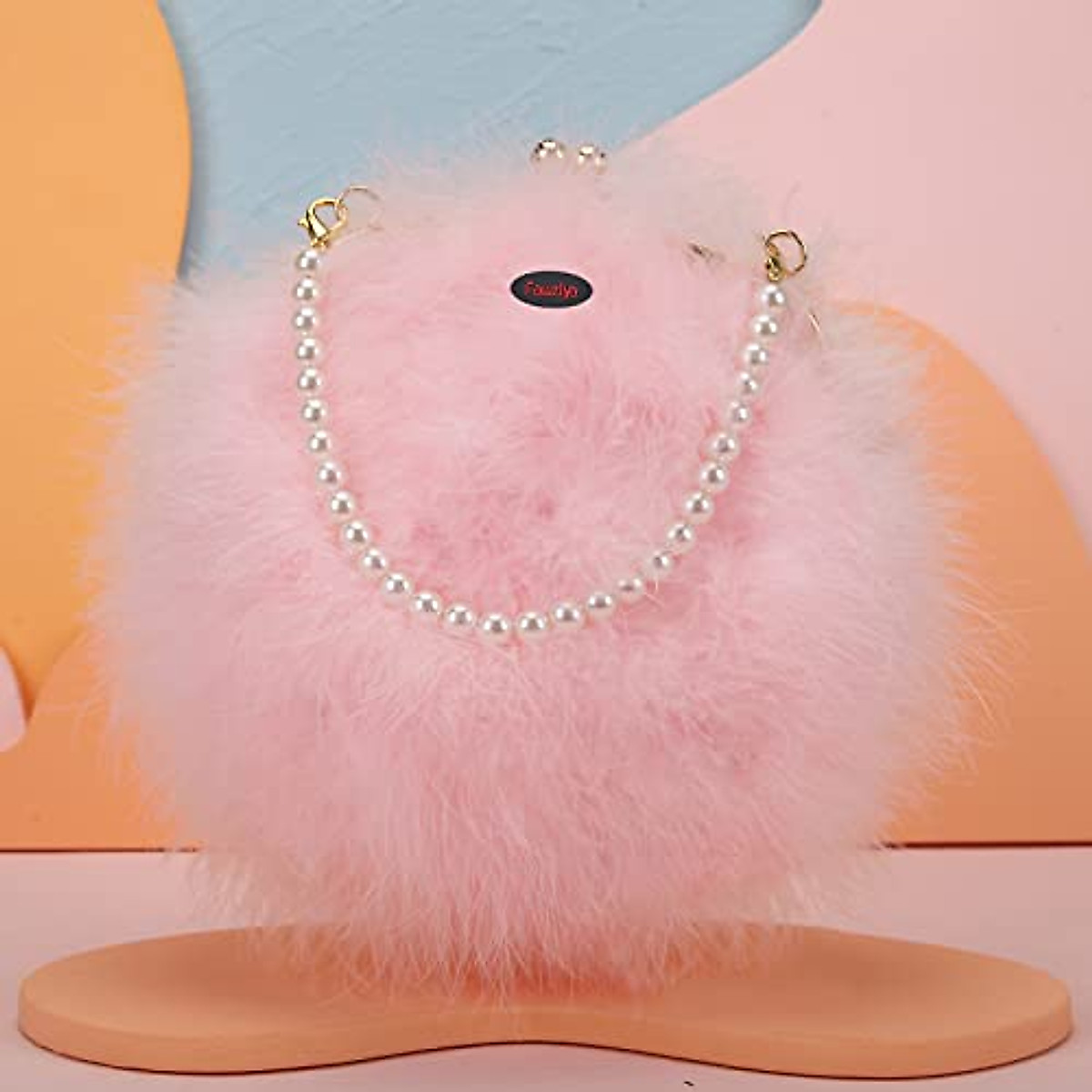 Fawziya Prom Clutch Purse Feather Bags For Women-Pink