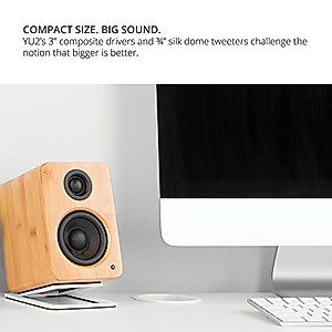 Kanto YU2MB PC Gaming Desktop Speakers | 3" Composite Drivers | 3/4" Silk Dome Tweeter | Class D Amplifier | 100 Watts | Built-in USB DAC | Subwoofer Output | Pair | Matte Black
