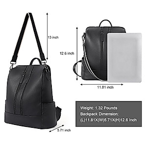 CLUCI Leather Backpack Purse for Women Convertible Large Travel Ladies Designer Fashion Casual Shoulder Bag