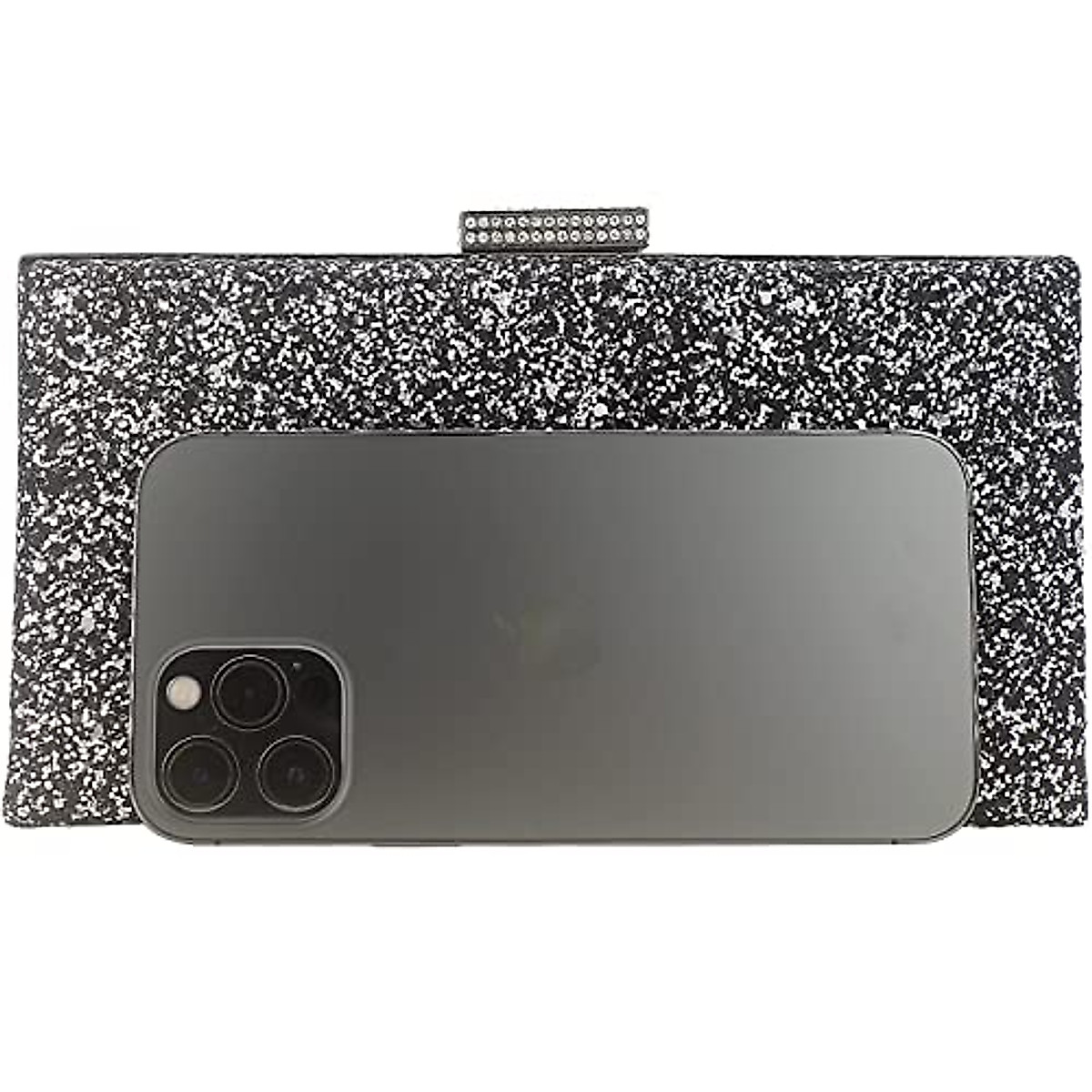 Large Glitter Clutch Evening Handbag for Party Women's Sparkling Clutch Purse Black