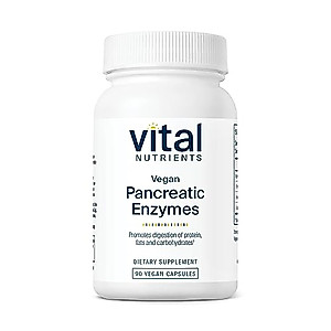 Vital Nutrients Vegan Pancreatic Enzymes | Digestive Enzymes for Women & Men | Enzymes for Digestion Support Gut Health | Relief from Gas & Bloating | Gluten, Dairy, Soy Free | 90 Capsules