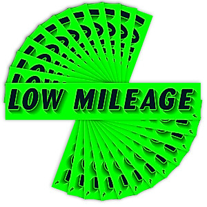 VERSA-TAGS 7.5" Black/Green Vinyl Number Decals 11 Dozen Set Windshield Pricing & 1 Pack of Each of Loaded, Low Mileage, Financing Available 14.5" x 2.75" Sticker Windshield Decal Auto Dealership