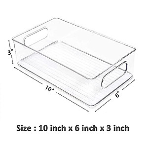 MLTS Fridge organizer | Stackable Storage Bins Clear Plastic Pantry Rack Refrigerator Kitchen Cabinet Frozen pod dividers Mini can holder Food Safe Multiple Use Pack of 2