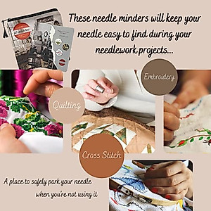 3 Pieces Magnetic Bee Kind Themed Needle Minders for Needlework, Cross-Stitch, Quilting and Embroidery