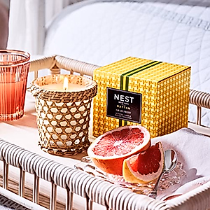 NEST New York Grapefruit Decorative Rattan Scented Classic Candle, 8 Ounces