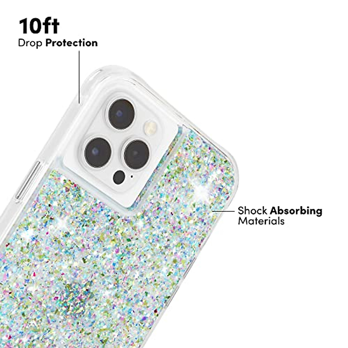 Case-Mate - TWINKLE - Case for iPhone 12 Pro Max (5G) - 10 ft Drop Protection - 6.7 Inch - Confetti