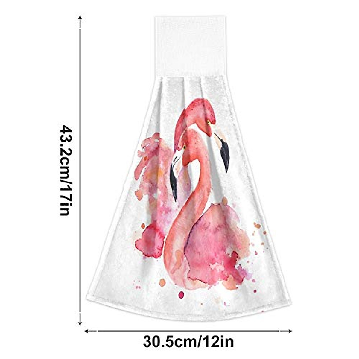 Exnundod Watercolor Pink Flamingo Hand Towels for Bathroom Set of 2, Spring Summer Mother's Day Hanging Towel Kitchen Dish Tie Towel Soft Absorbent WashCloth for Home Clean Laundry Room