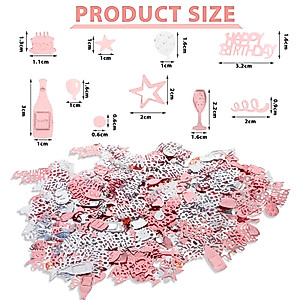 Ouligay Happy Birthday Confetti Birthday Cake Confetti Metallic Foil Balloon Confetti Table Scatter Confetti Birthday Confetti for Table Balloon Cake Birthday Party Decoration Supplies