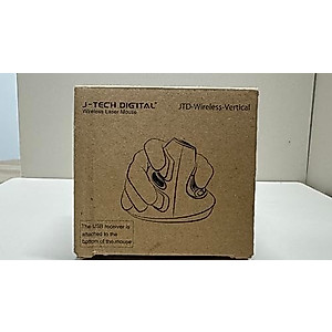 J-Tech Digital Scroll Endurance Mouse Ergonomic Vertical USB Mouse with Adjustable Sensitivity (600/1000/1600 DPI), Removable Palm Rest & Thumb Buttons - Reduces Hand/Wrist Pain (Style 1)