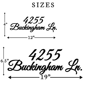 VWAQ Mailbox Address Decal Set of 2 - Insert Street Name & Address Personalized Decals CMB7 (White, 12" W X 4" H)