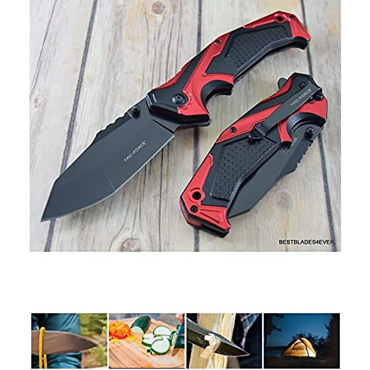 8.5 Inch Open Folding Pocket Knife With Clip Outdoor Survival Hunting Knife for Camping by Survival Steel