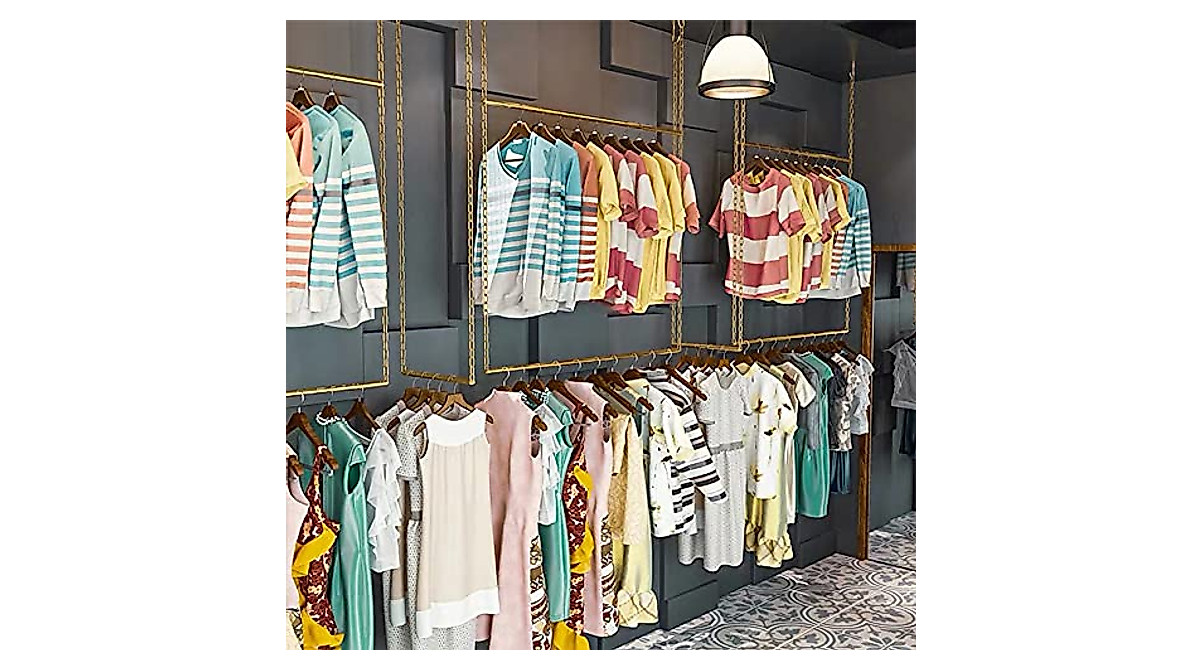 Height Adjustable Gold Clothing Hanging Racks - WFDERAN