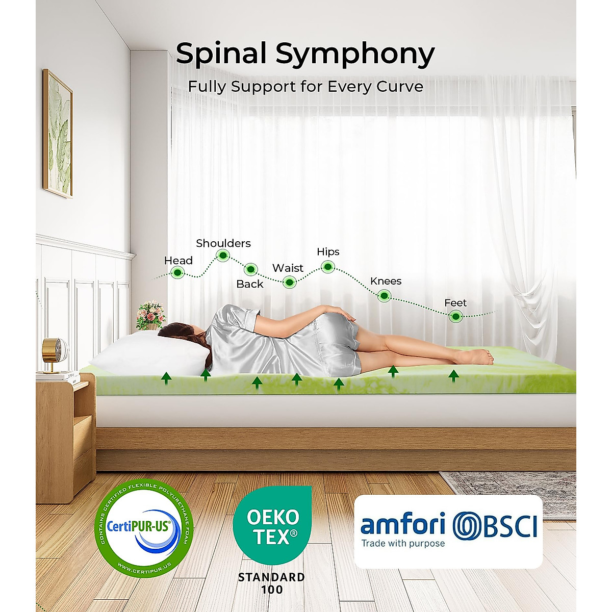 2024 New Twin Mattress Topper for Back Pain, 3 Inch Memory Foam Mattress Topper, Gel Cooling Mattress Topper, Slow-Rebound Foam Pad, Pressure Relieving Bed Topper Twin