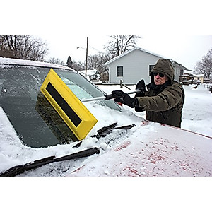 Emsco Group 1719-1 Bigfoot 52" Telescoping Snowbroom with 16" Swiveling Foam Blade Dual-Head Ice Scraper Brush Snow Broom