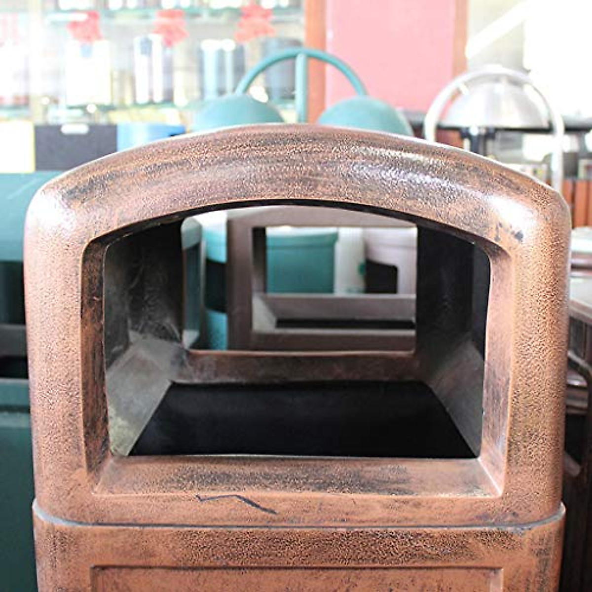 Trash Can Creative Retro Trash Can Square Hotel Lobby Shopping Mall Metal Trash Cans Durable Indoor Trash Can