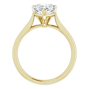 925 Silver, 10K/14K/18K Solid Gold Moissanite Engagement Ring,2.0 CT Heart Cut Handmade Solitaire Ring, Diamond Wedding Ring for Women/Her Anniversary Ring, Birthday Gift,VVS1 Colorless Ring