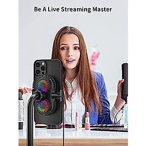SakuraClub Phone Cooler, Cell Phone Cooling Fan with Dual Cooling Chip, Cooling Case for iOS/Android Phones, Fit for Mobile Gaming, Video Streaming, Car Driving (Need to Be Plugged in)