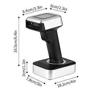 Barcode Scanner, Bluetooth Qr Code Scanner Barcode Scanner with 270° scanning Head Rotation for Accurate and Fast scanning