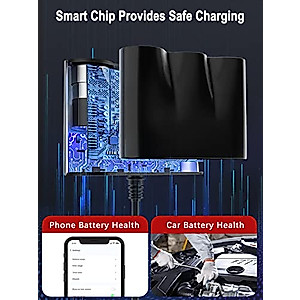 120W Car Cigarette Lighter Splitter, 3 Socket Car Splitter 12V/24V Dual USB Car Charger Adapter for iPhone, iPad, GPS, Dashcam, Radar Detector and More