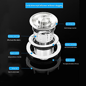 Stainless Steel Sink, Freestanding Kitchen Sink, Utility Sink with Hot and Cold Water Tap, Storage Rack, Suitable for Indoor, Garage, Laundry Room, Kitchen, Bathroom, etc. ( Size : 59*44*80cm/23*17*31