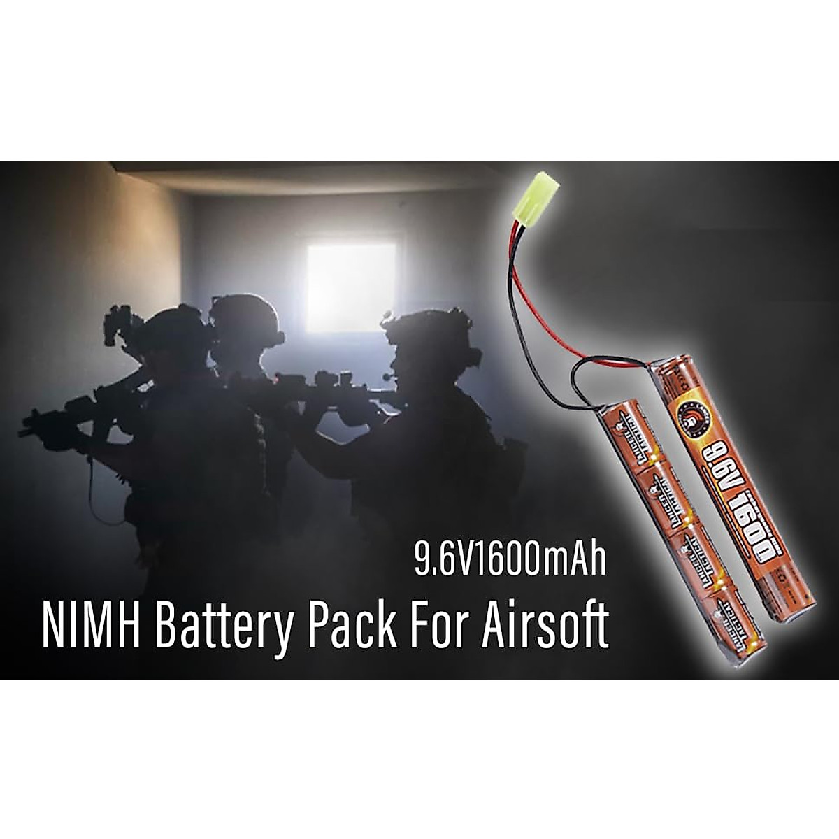Lancer Tactical Airsoft RC Battery Charger and 9.6V NiMH 1600mAh Rechargeable Butterfly Battery Pack for Airsoft AEGs