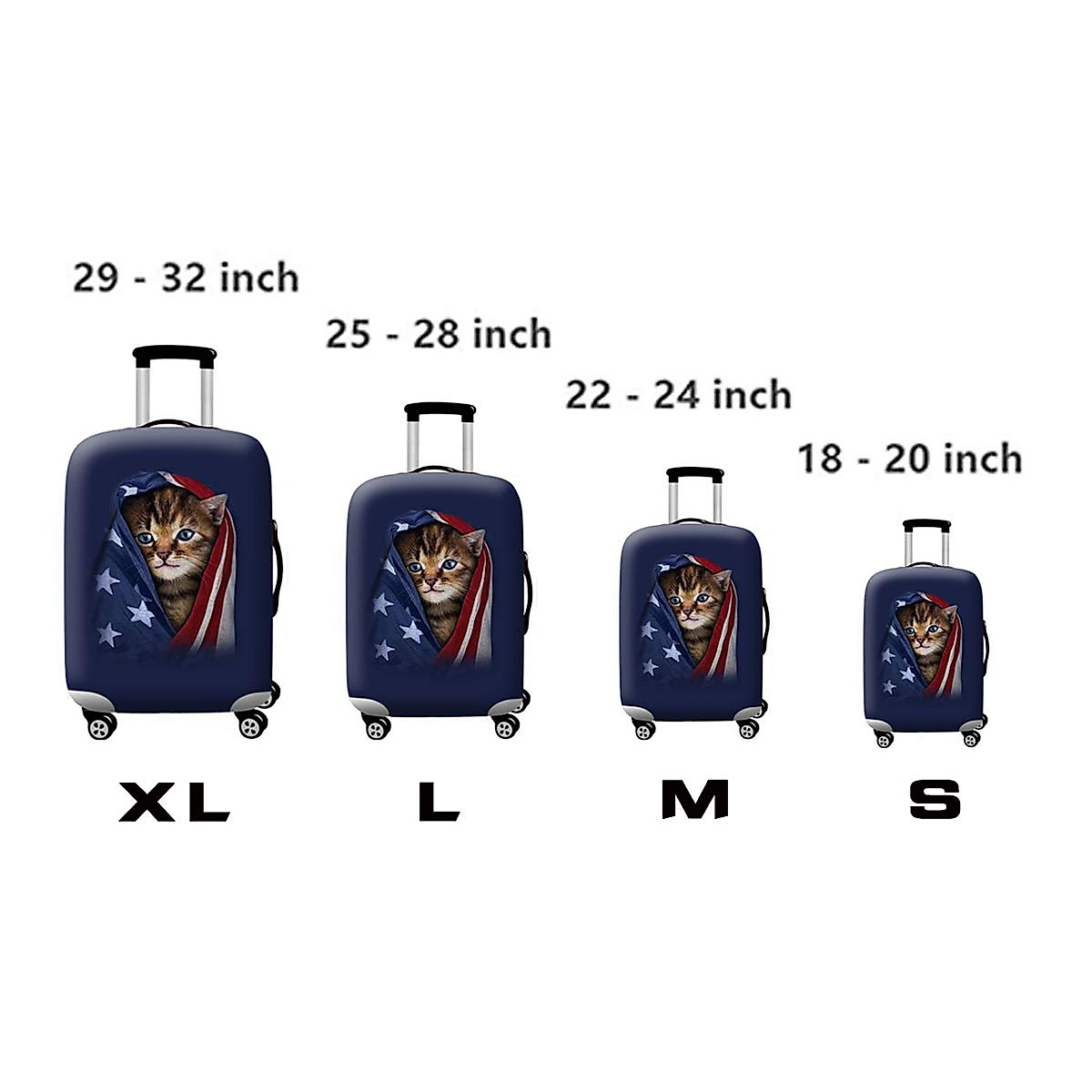 WUJIAONIAO Travel Luggage Cover Spandex Suitcase Protector Washable Baggage Covers (XL (for 29-32 inch luggage, Go Travel)
