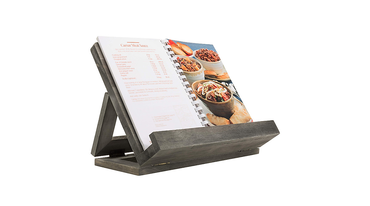 MyGift Vintage Gray Wood Cookbook Stand - Perfect Holder