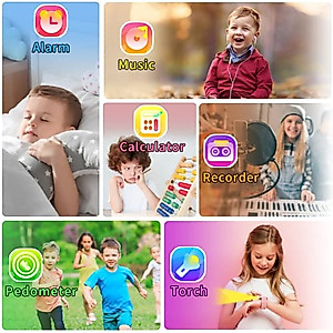 Smart Watch for Kids with 24 Puzzle Games HD Touch Screen Camera Music Player Pedometer Alarm Clock Calculator Flashlight 12/24 hr Kids Watches Gift for 4-12 Year Old Boys Toys for Kids