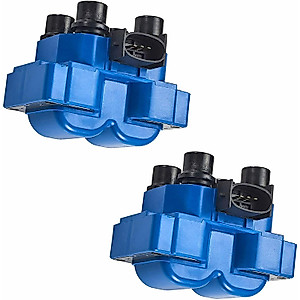 MCK 2pcs Heavy Duty Ignition Coil Pack + Wireset Compatible With FORD F150 F250 EXPEDITION EXPLORER RANGER LINCOLN MERCURY MAZDA FD-487 FD487 4.6 3.8 5.0 2.3 2.5 L4 V6 V8