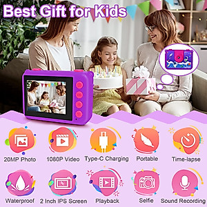 GKTZ Kids Camera - Waterproof Underwater Camera for Kids, Christmas Birthday Gifts for Girls Age 3-12, 1080P HD Children Digital Action Camera, Pool Toys for Kids Age 4-12