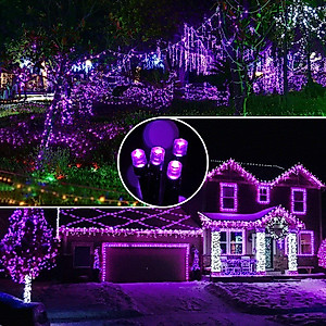 String Lights Fairy Lights 66 Feet 200 LED with Multi Flashing Modes Controller, Waterproof LED Lights Decorations for Bedroom, Wedding, Party, Garden, Patio, Indoor Outdoor Occastions (Purple)